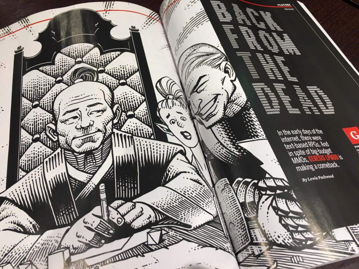 My six-page feature on Genesis LPMud is in the new issue of PC Gamer UK ...